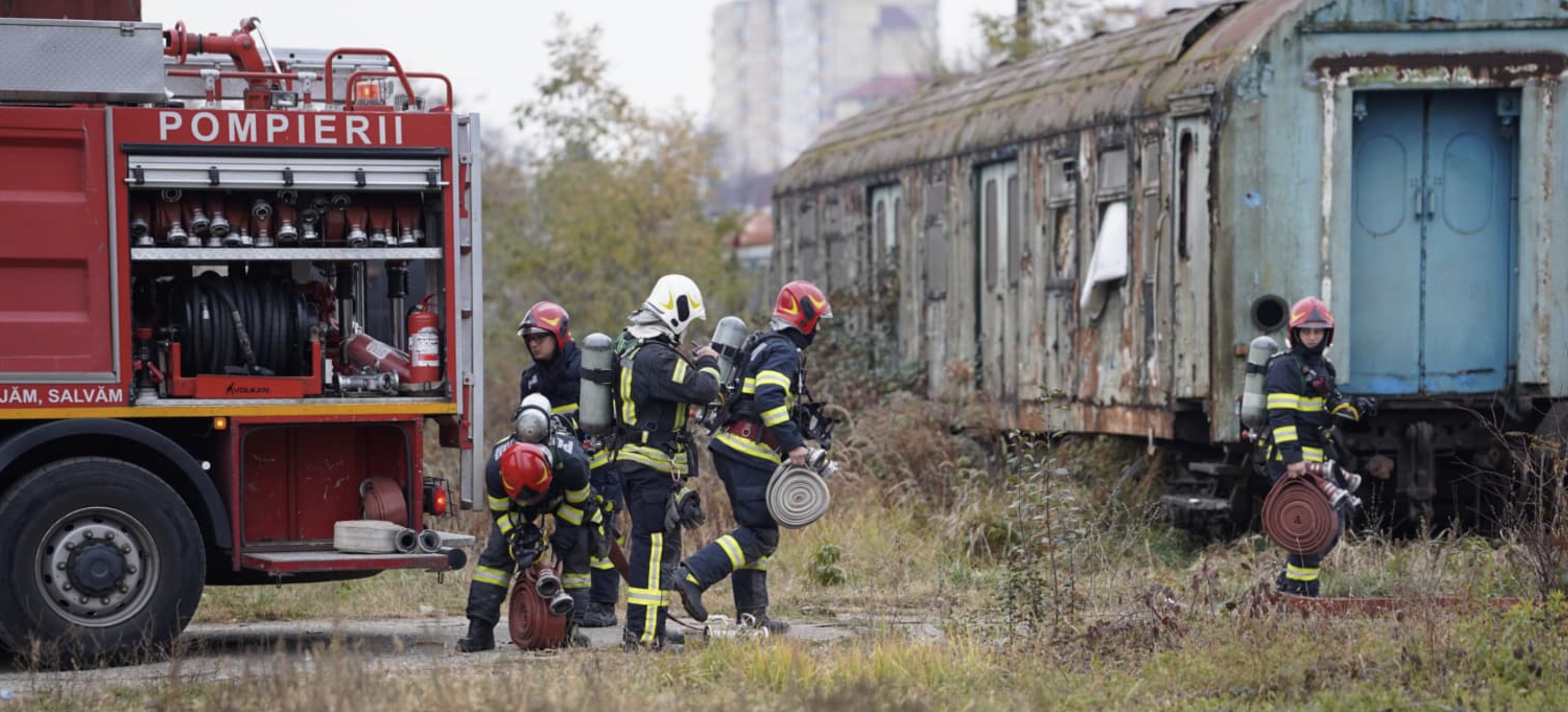 Exercițiu ISU la Depoul CFR din Sibiu